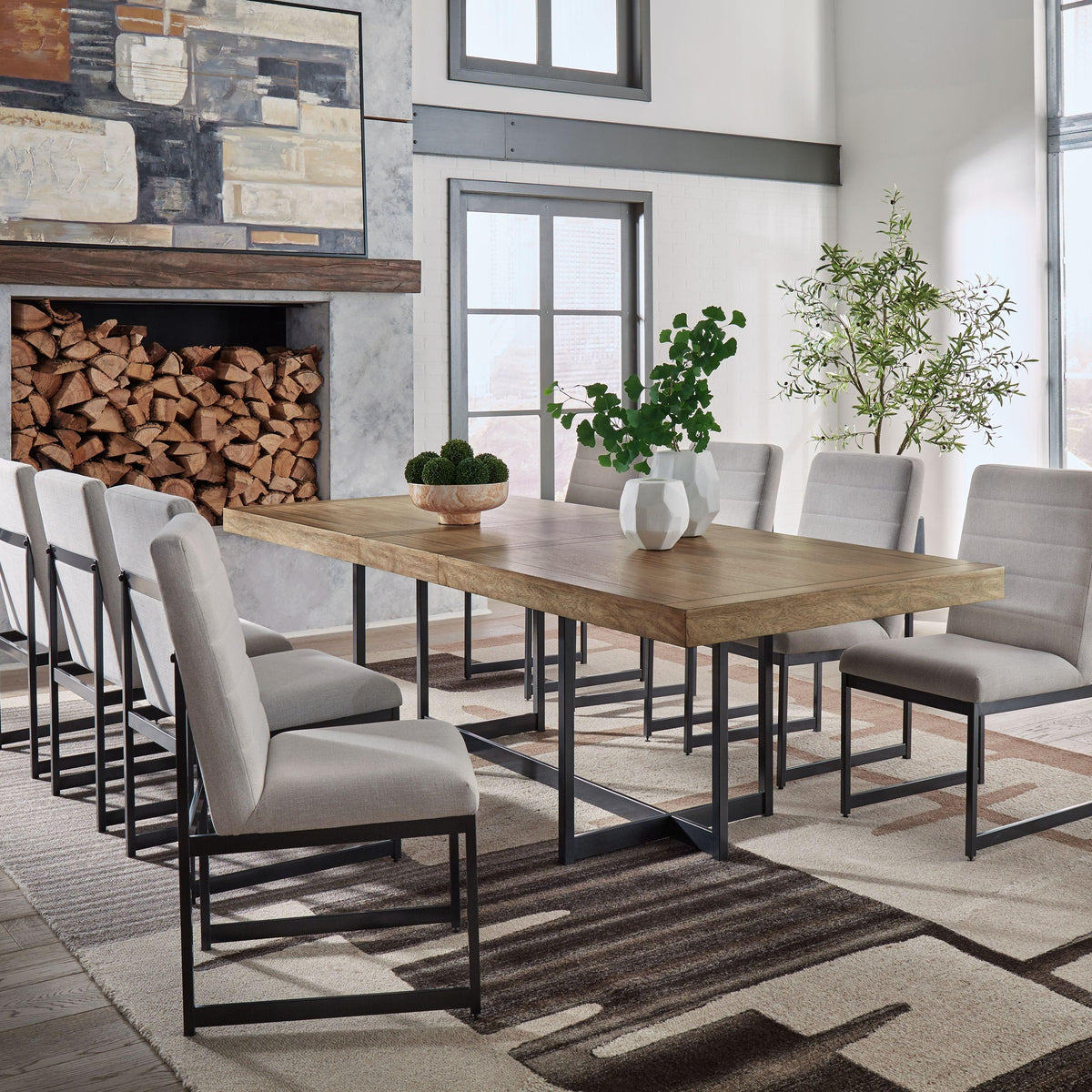 Ashley Tomtyn - Light Brown - 9 Pc. - Rectangular Dining Extension Tab – Big Barn Home Center