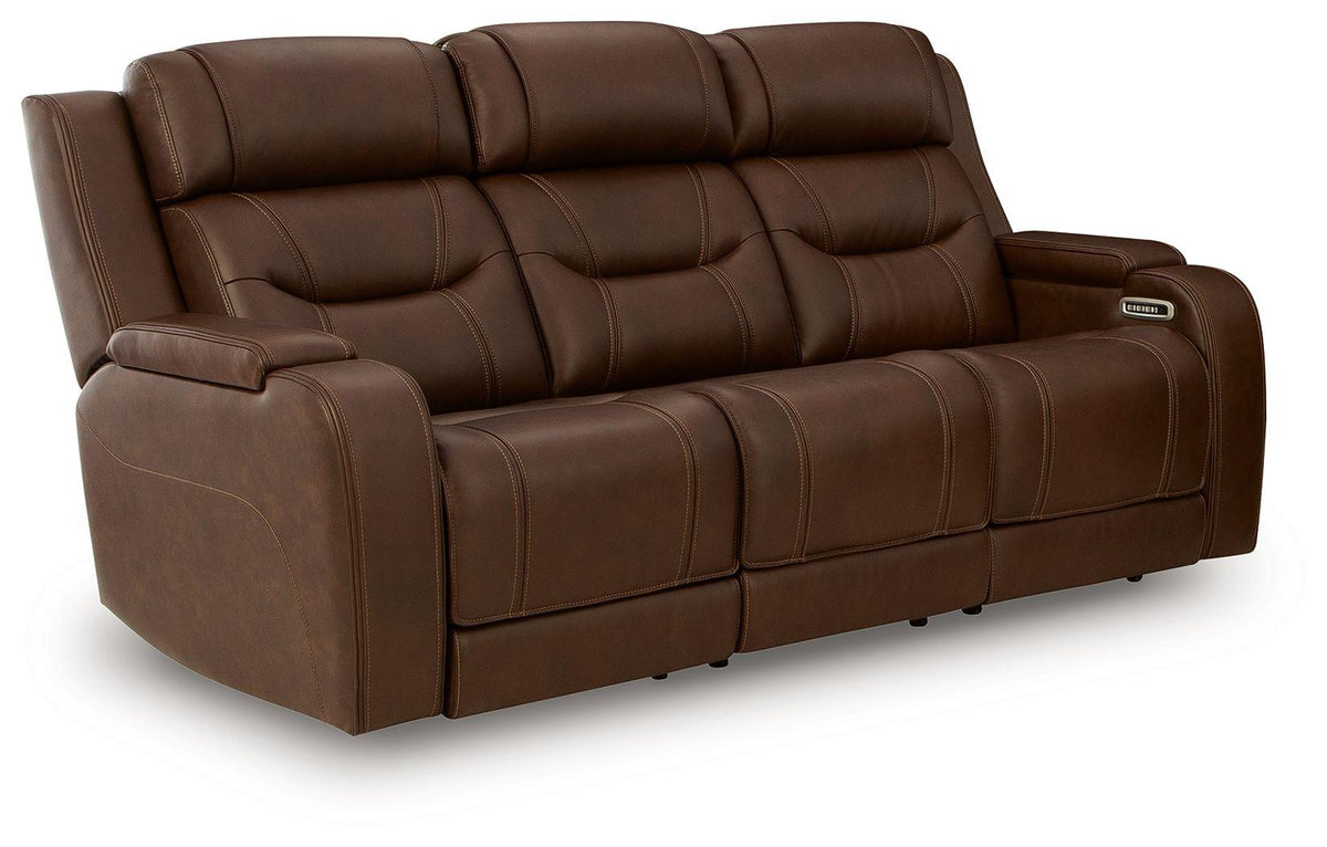Ashley Knightington PWR REC Sofa w/Audio Seating - Brown – Big Barn ...