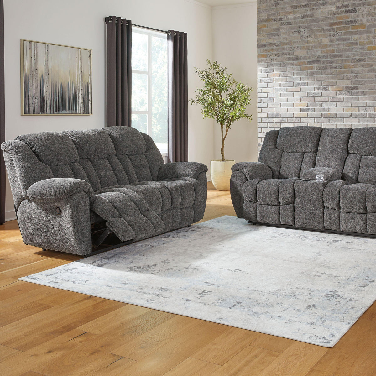 Ashley Foreside - Charcoal - 2 Pc. - Reclining Sofa, Reclining Lovesea ...