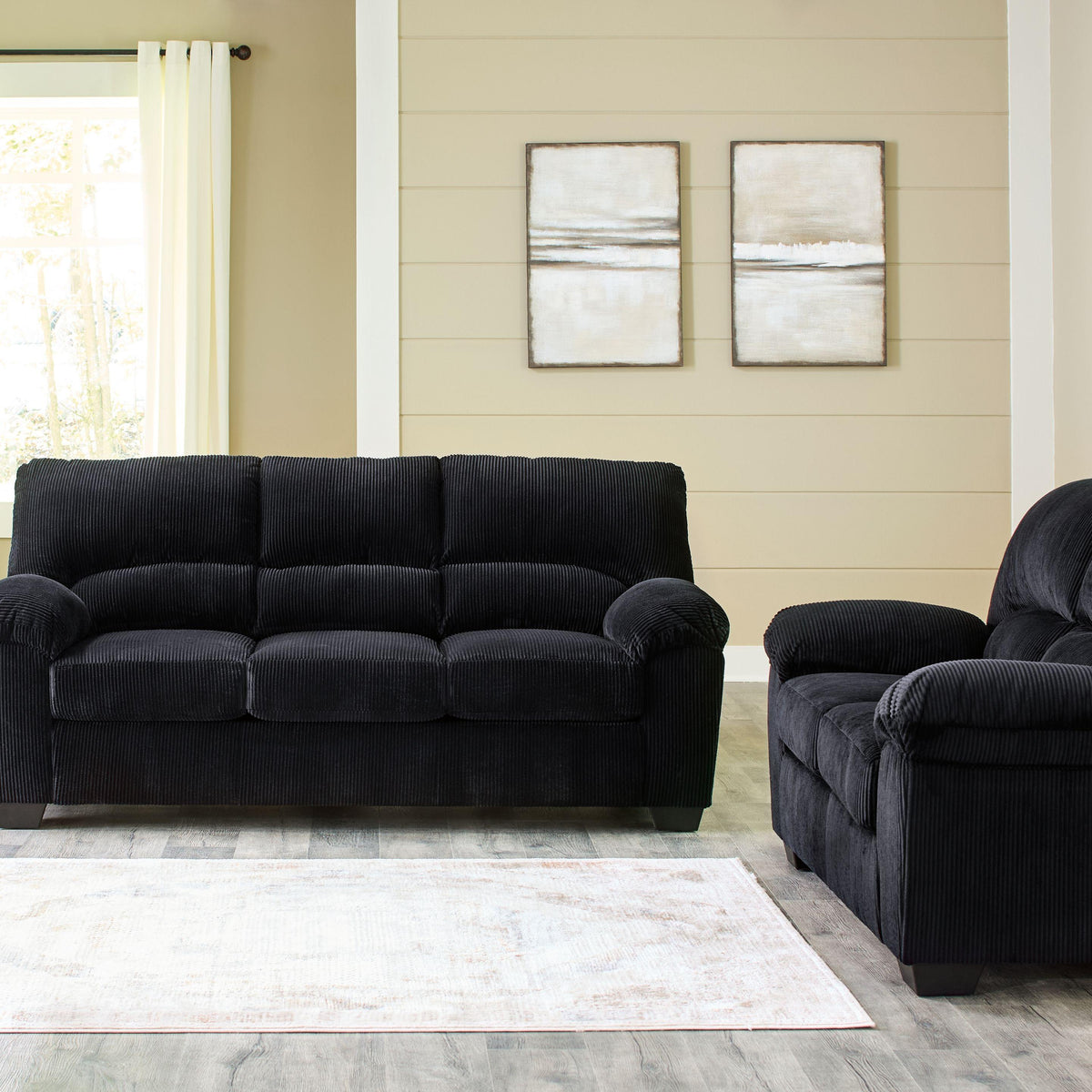Ashley Simplejoy - Onyx - 2 Pc. - Sofa, Loveseat – Big Barn Home Center