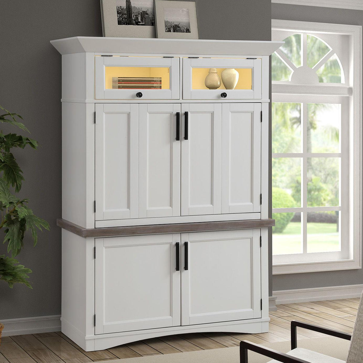 Parker House Americana Modern - Workstation with LED Light - Cotton ...