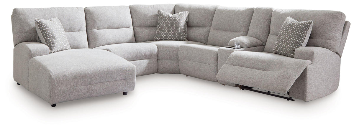 Ashley Acklen Place - Pewter - 6-Piece Power Reclining Sectional With ...