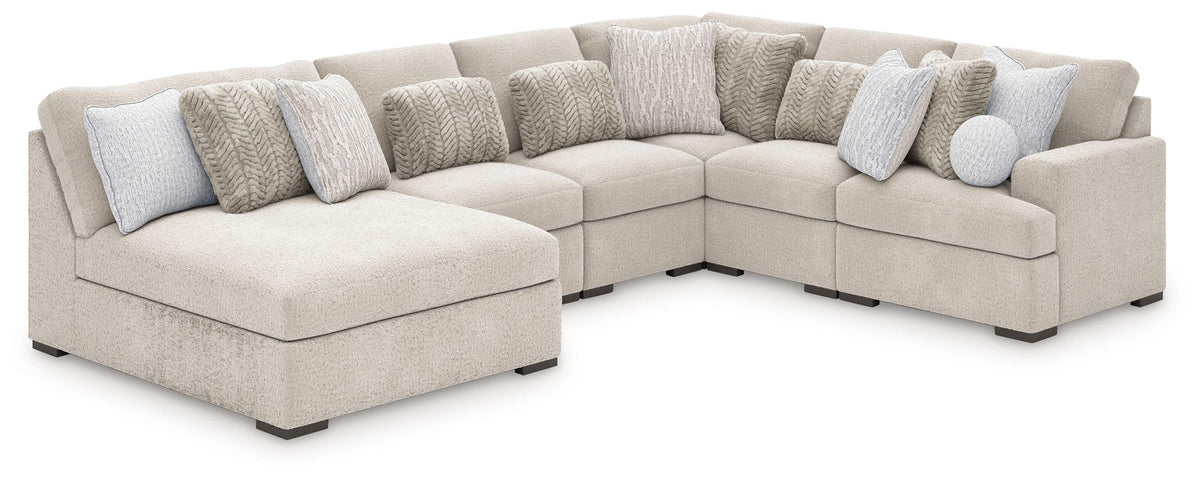 Ashley Cuddle Plush - Arctic - 6-Piece Sectional With Armless Chaise A ...