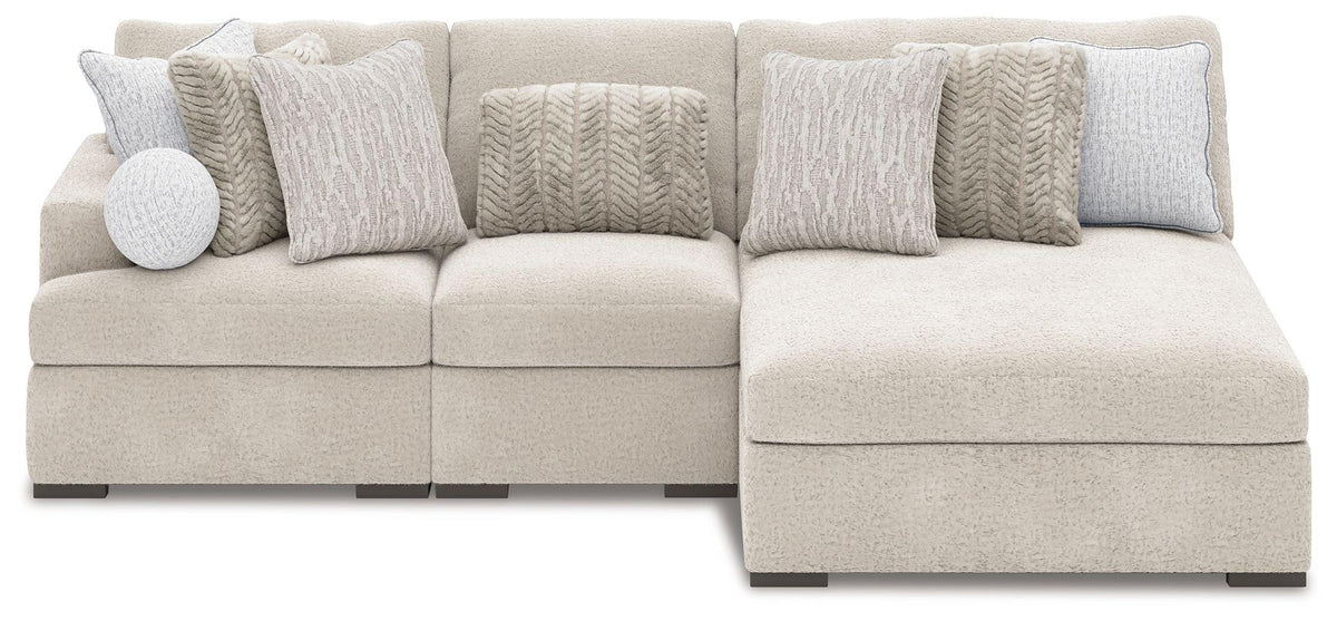 Ashley Cuddle Plush - Arctic - 3-Piece Sectional With Armless Chaise A ...