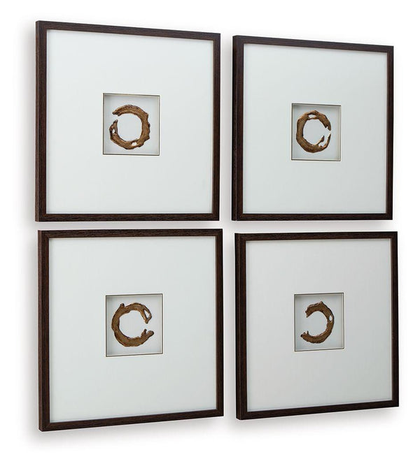 Ashley Dallbourne Wall Art Set (4/CN) - White/Gold Finish – Big Barn ...