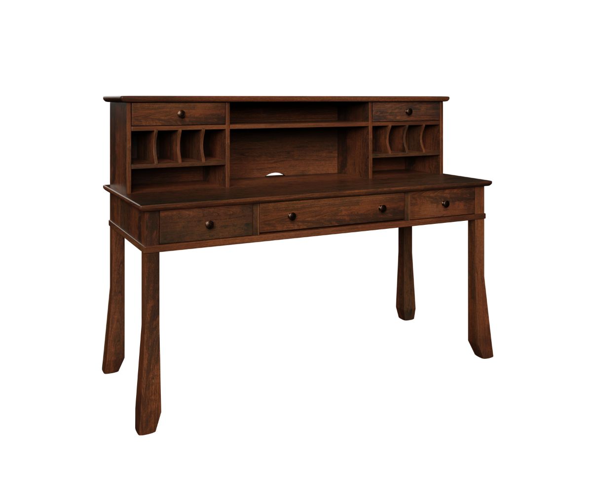 A&L Furniture Craftsman Computer Desk Sap Cherry: OCS Rich Tobacco ...