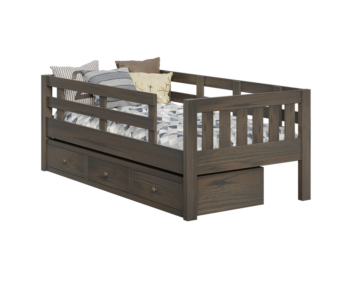 Old Town Oak Freemont Bunk Top Twin Bed Red Oak: OCS Antique Slate ...